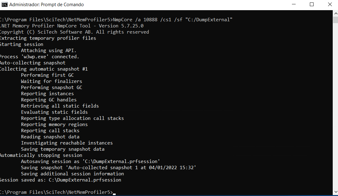 Criando uma captura de Dump de Memória (Via Terminal) - Tactium