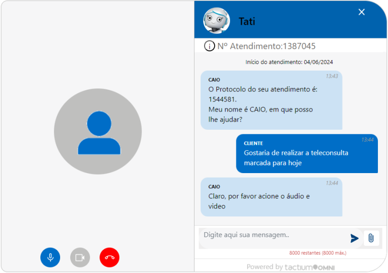 Configurando chamadas de áudio e vídeo no WebChat do Tactium OMNI - Tactium